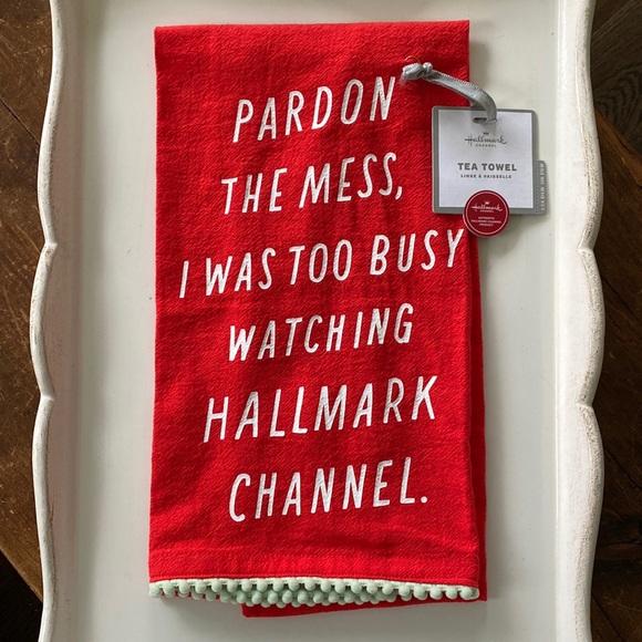 Hallmark | Kitchen | Hallmark Channel Pardon The Mess Tea Towel | Poshmark